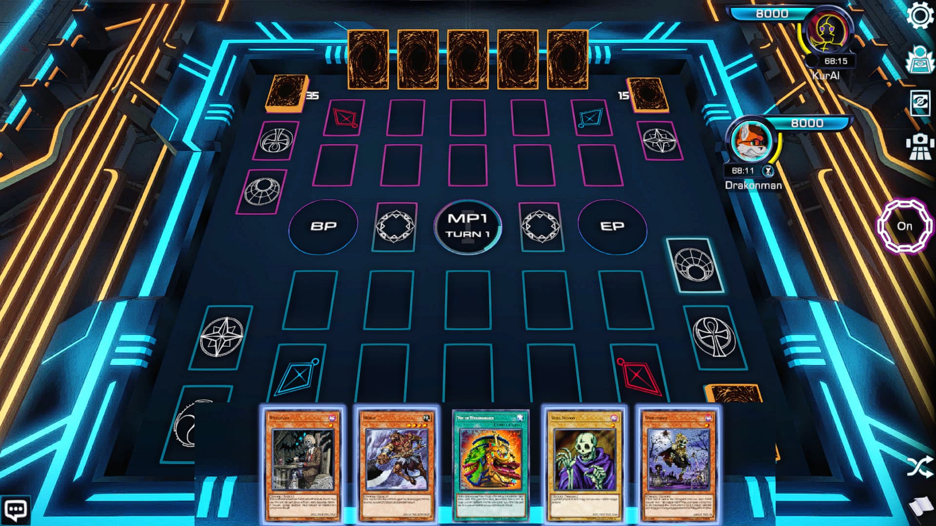 Ability To Change The Scale Of The Cards On The Field in Hand Suggestions Duelists Unite